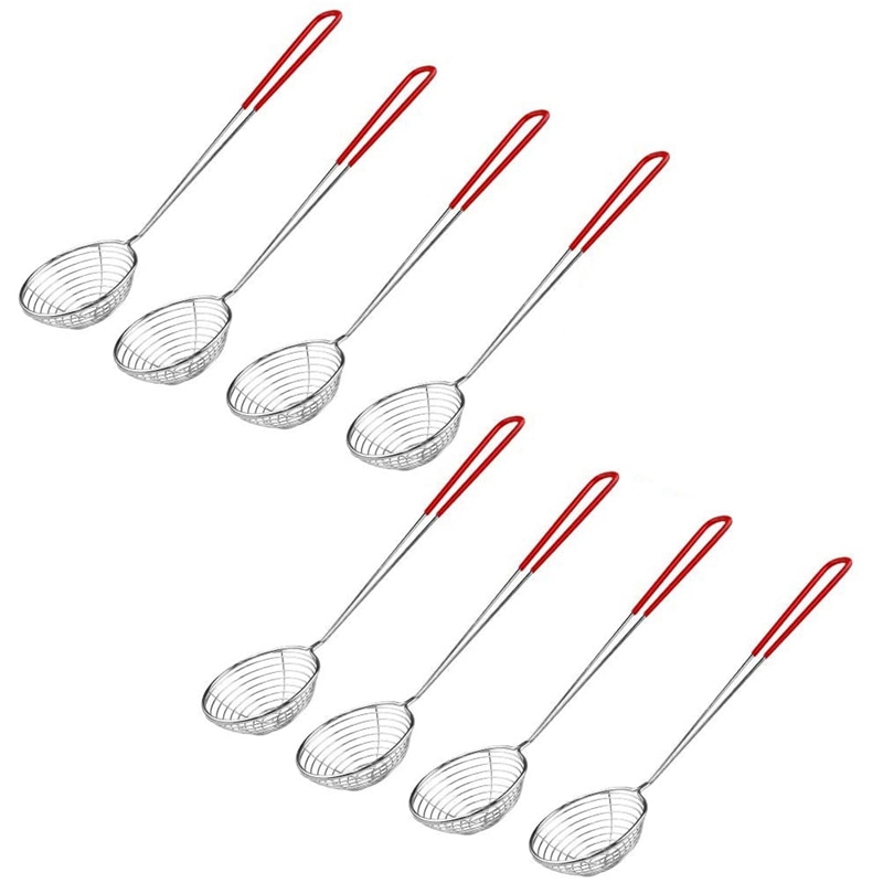 8 Stuks Rvs Spider Zeef Lepel Kleine Draad Skimmer... – Vicedeal