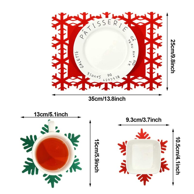 Kerst Placemat Xmas Tafel Vilt Mat Schotel Coaster... – Grandado