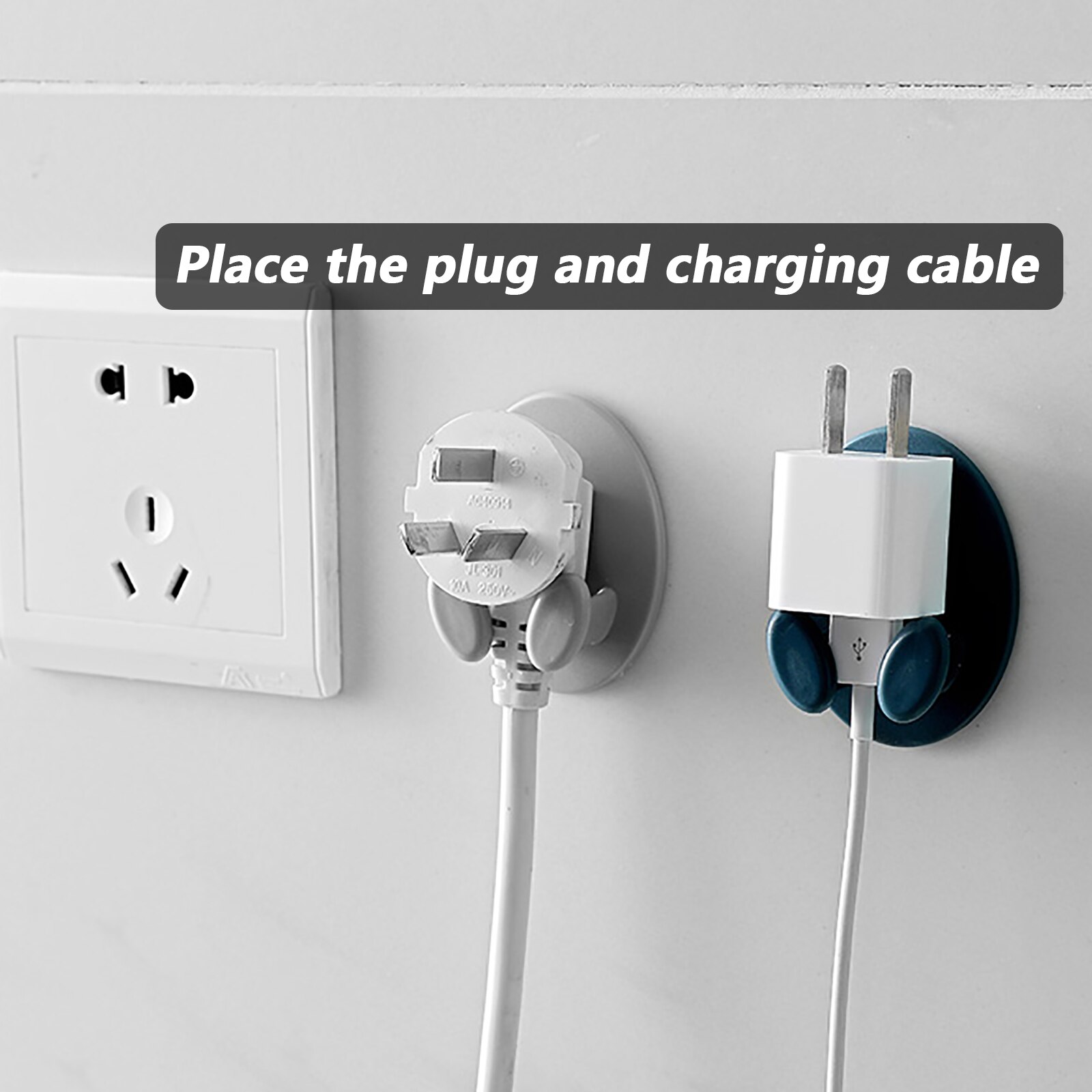Wall-mounted USB Cable Hook Rack Power Plug Storag... – Vicedeal