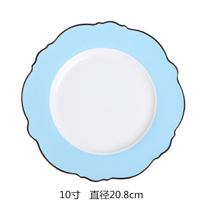 Pynomic Ceramic Plate Simple Pink Wave Point Flat ... – Grandado