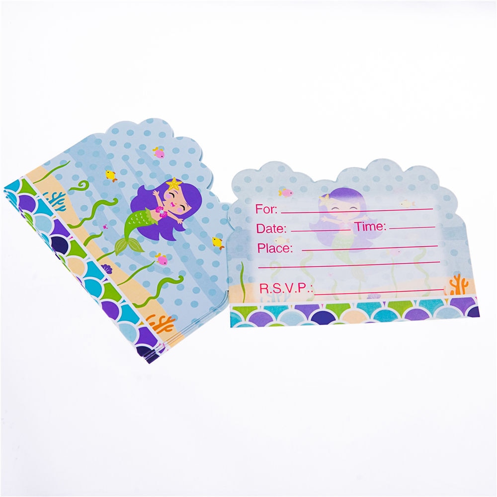 Mermaid theme invitation card mermaid print greeti... – Grandado
