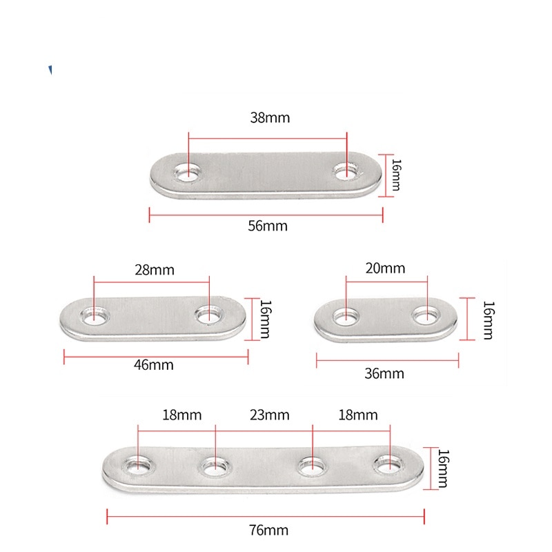 MEGA 10PCS Flat Corner Brackets Straight Plates Br... – Vicedeal