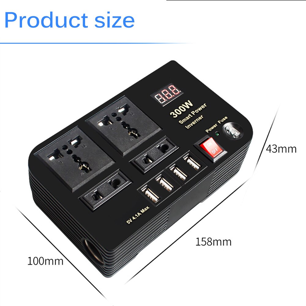 Onever 300W DC 12V/24V To AC 220V 50Hz Car Power I... – Grandado