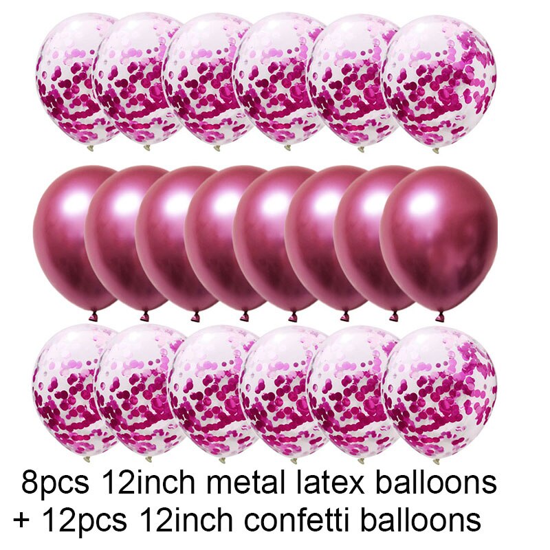 20 st födelsedagsdekorationer metalliska ballonger... – Vicedeal