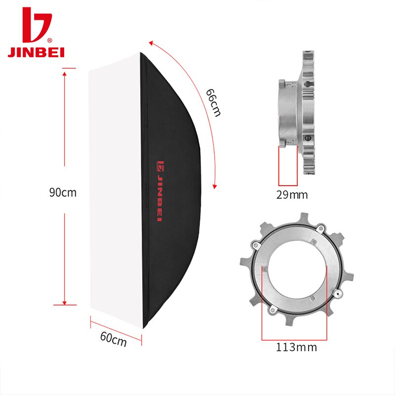 JINBEI M-60×90cm Rectangle Softbox with Bowens Mou... – Grandado