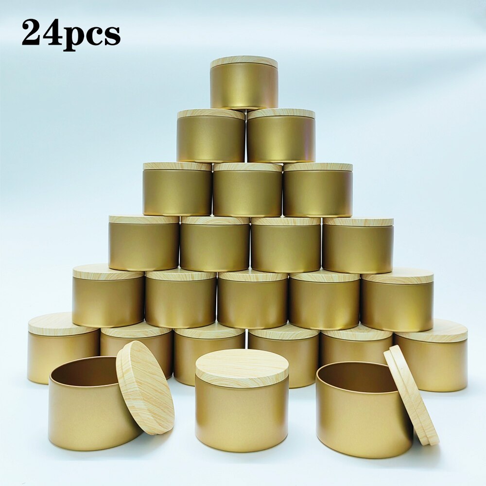 24Pcs Diy Kaars Cup Gouden Zwarte Blik Wax Contain... – Vicedeal