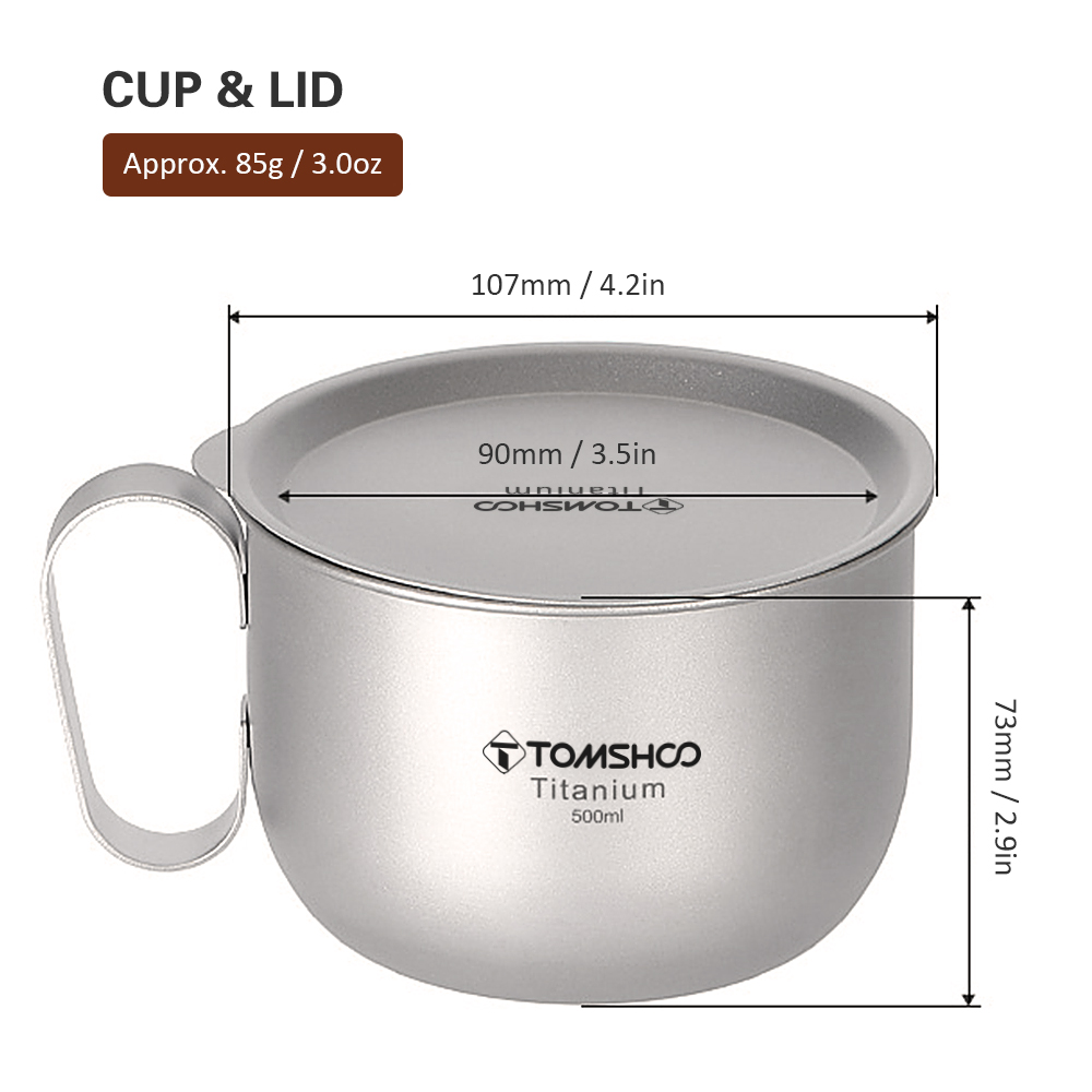 500ml Titanium Water Cup Coffee Mug Outdoor Campin... – Grandado