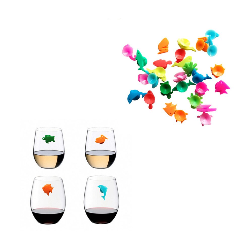 12pcs Silicone Marine Animals Glass Marker Drinkin... – Grandado