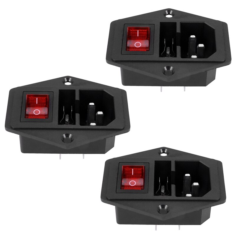 4X 3 Pin IEC320 C14 Inlet Module Plug Zekering Sch... – Vicedeal