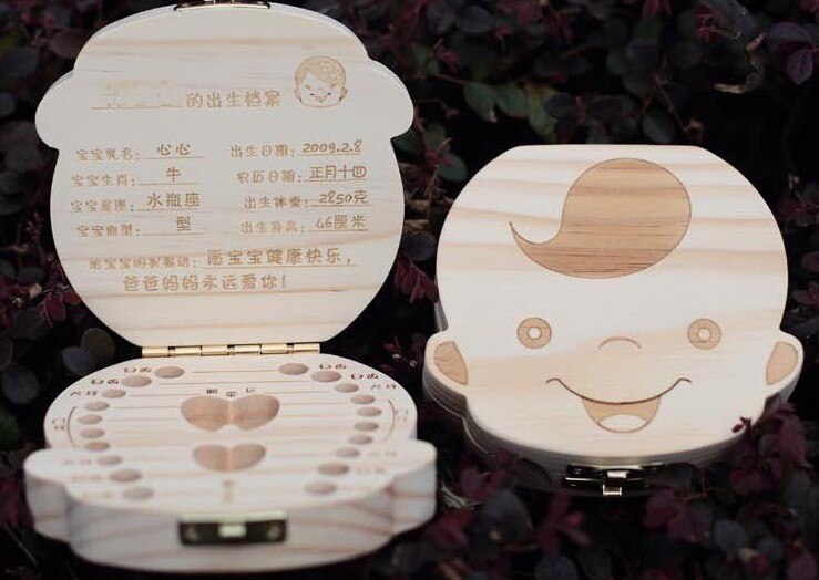 Men and Women BABY'S Milk Teeth Box Wooden Lanugo ... – Vicedeal