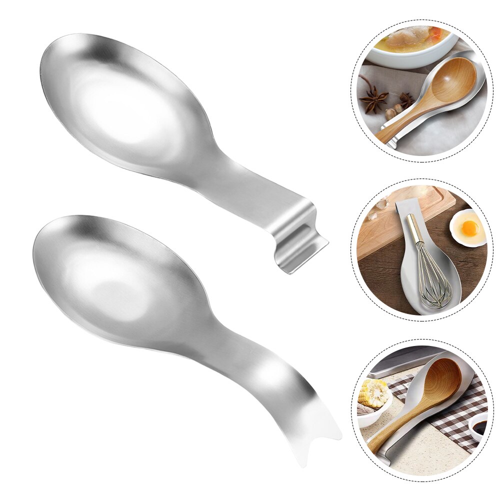 Repose-cuillère en acier inoxydable, 2 pièces, por... – Grandado