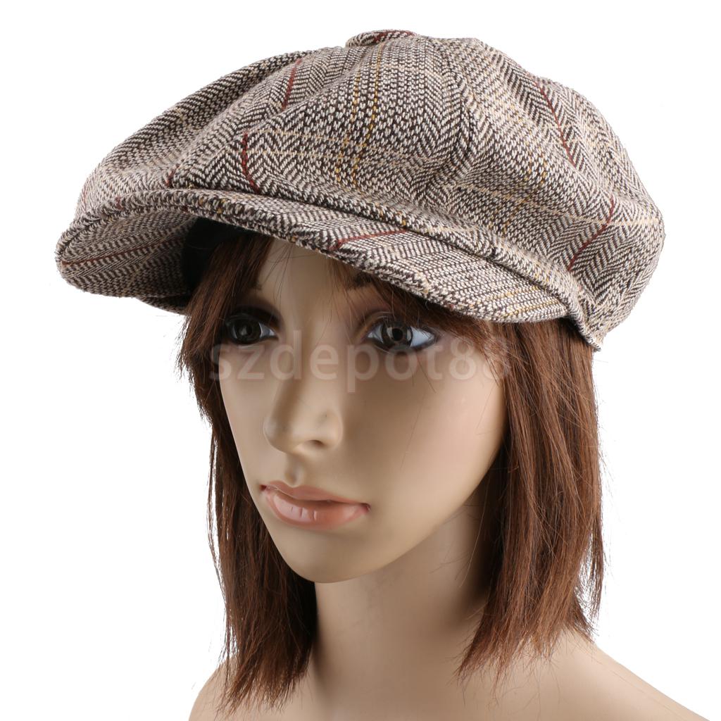 Heren Dames Tweed Gatsby Cap Hoed Platte 8 Panel B... – Vicedeal