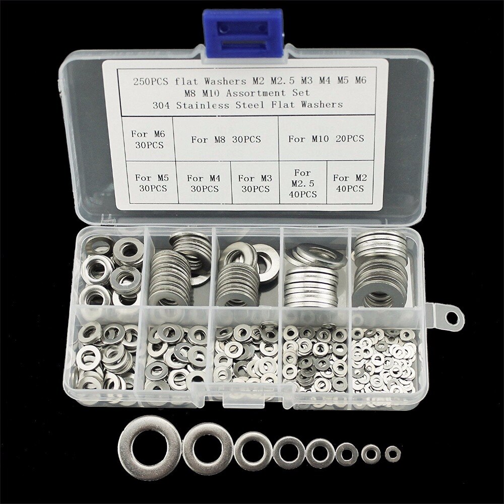 250 st bil lastbil rostfritt stål plattbrickor sor... – Grandado