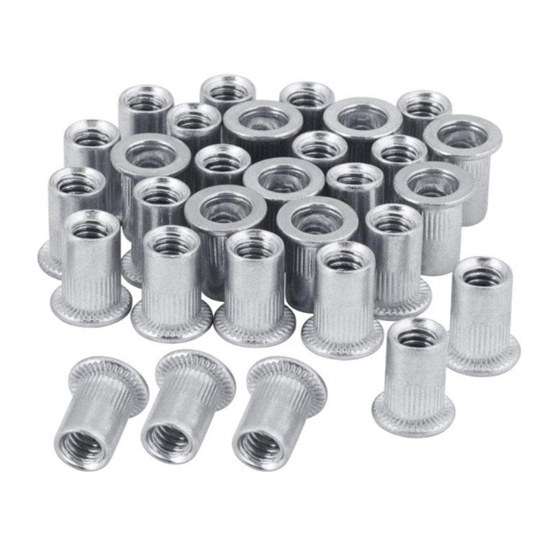 300Pcs Aluminum Alloy Rivet Nut Flat Head Threaded... – Grandado