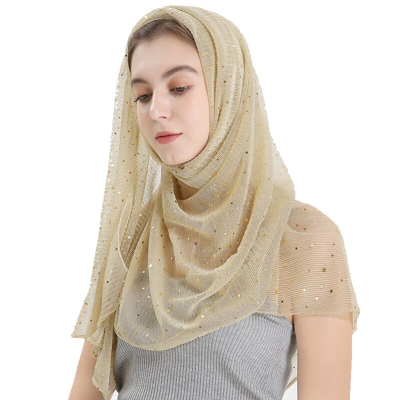 glitter sequins women hijab scarf arab shawl and w... – Vicedeal