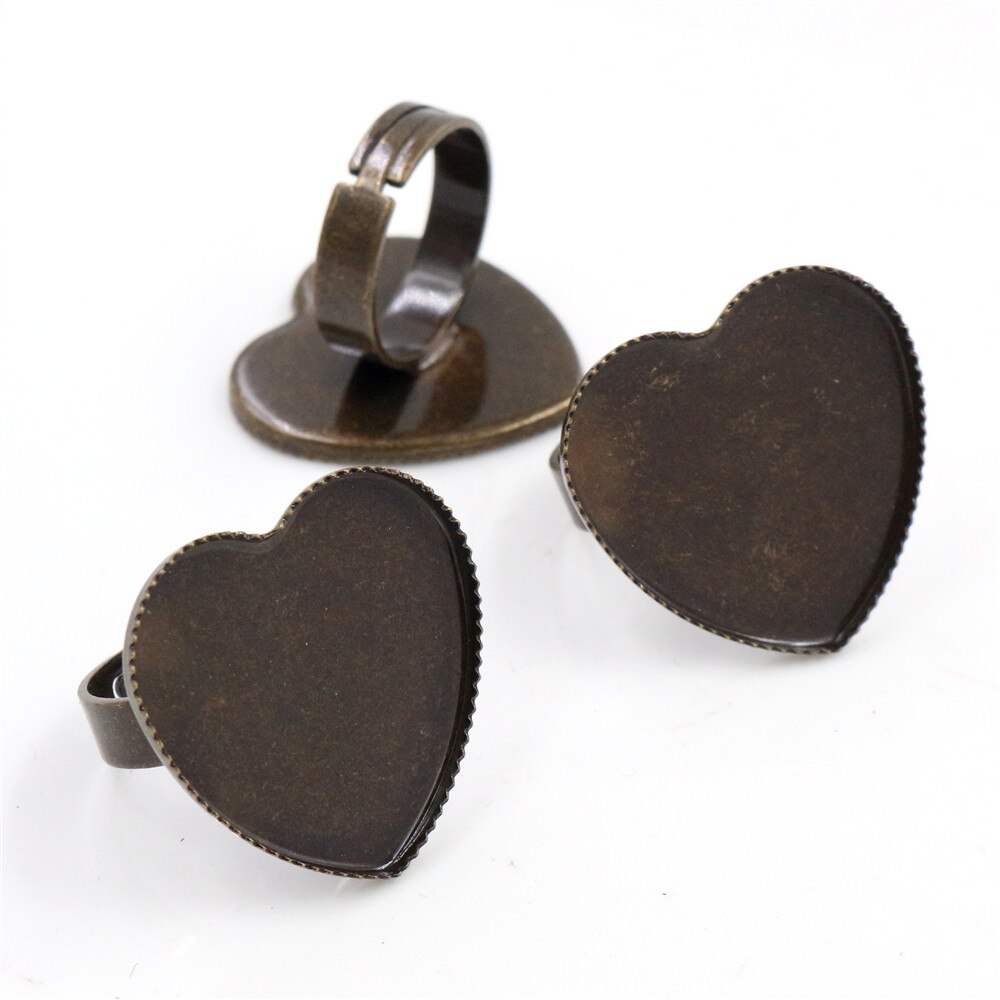 25mm 5 stk bronze / sølv forgyldt hjerte stil just... – Grandado