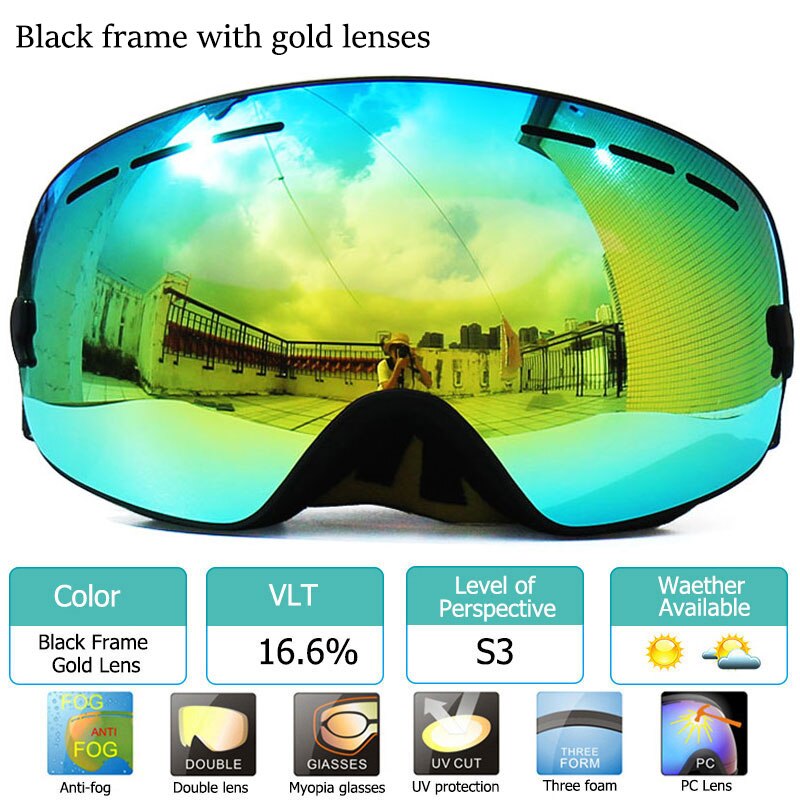Big UV400 Double Layers Anti-fog Ski Goggles Lens ... – Vicedeal