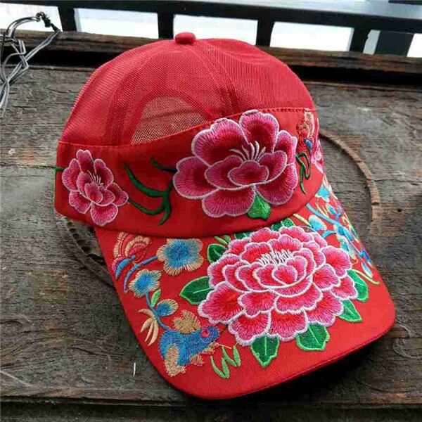 Nationale Wind borduurwerk bloem mesh Baseball Cap... – Vicedeal