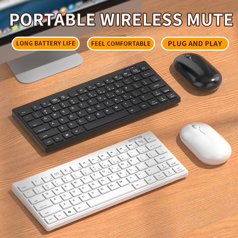 78 Key Wireless Keyboard Mouse Set Rechargeable 2 Grandado