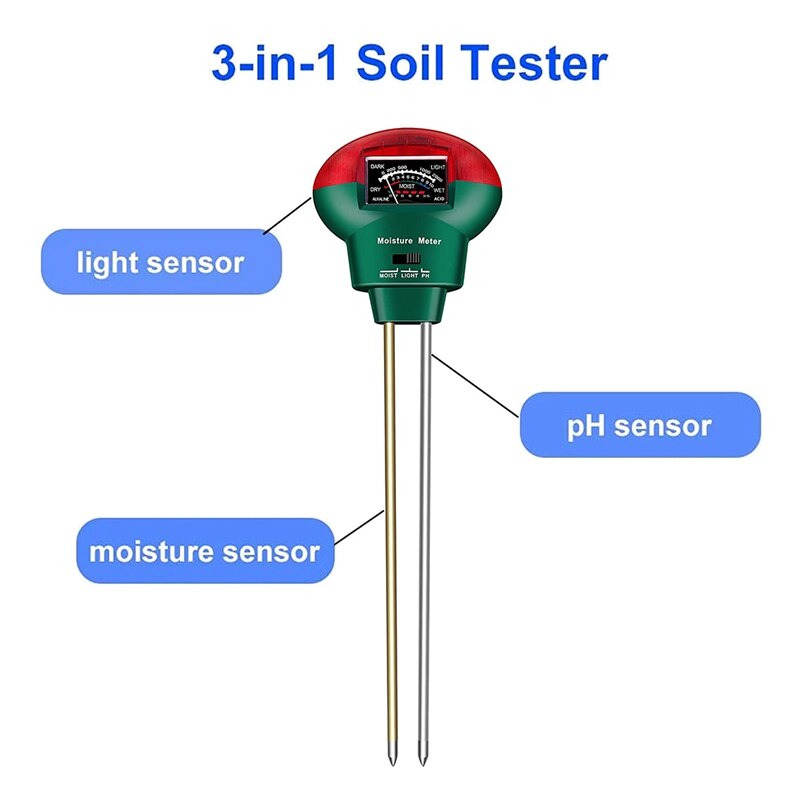 2 Pack Soil Moisture Meter 3-In-1 Soil Moisture PH... – Vicedeal