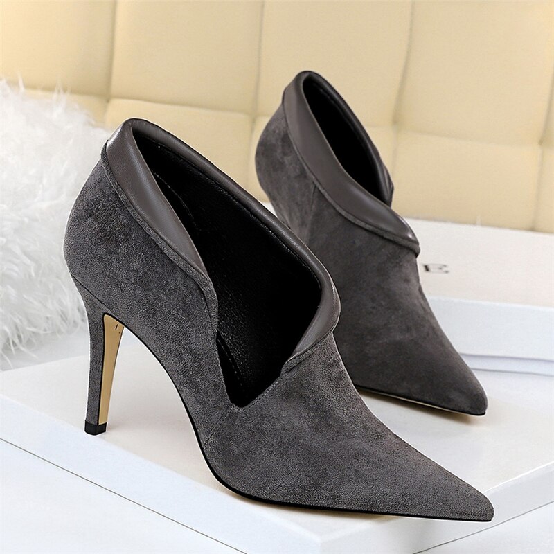 neue Frauen Spitz Pumpen Luxus Kurze Stiefel Schuh... – Vicedeal