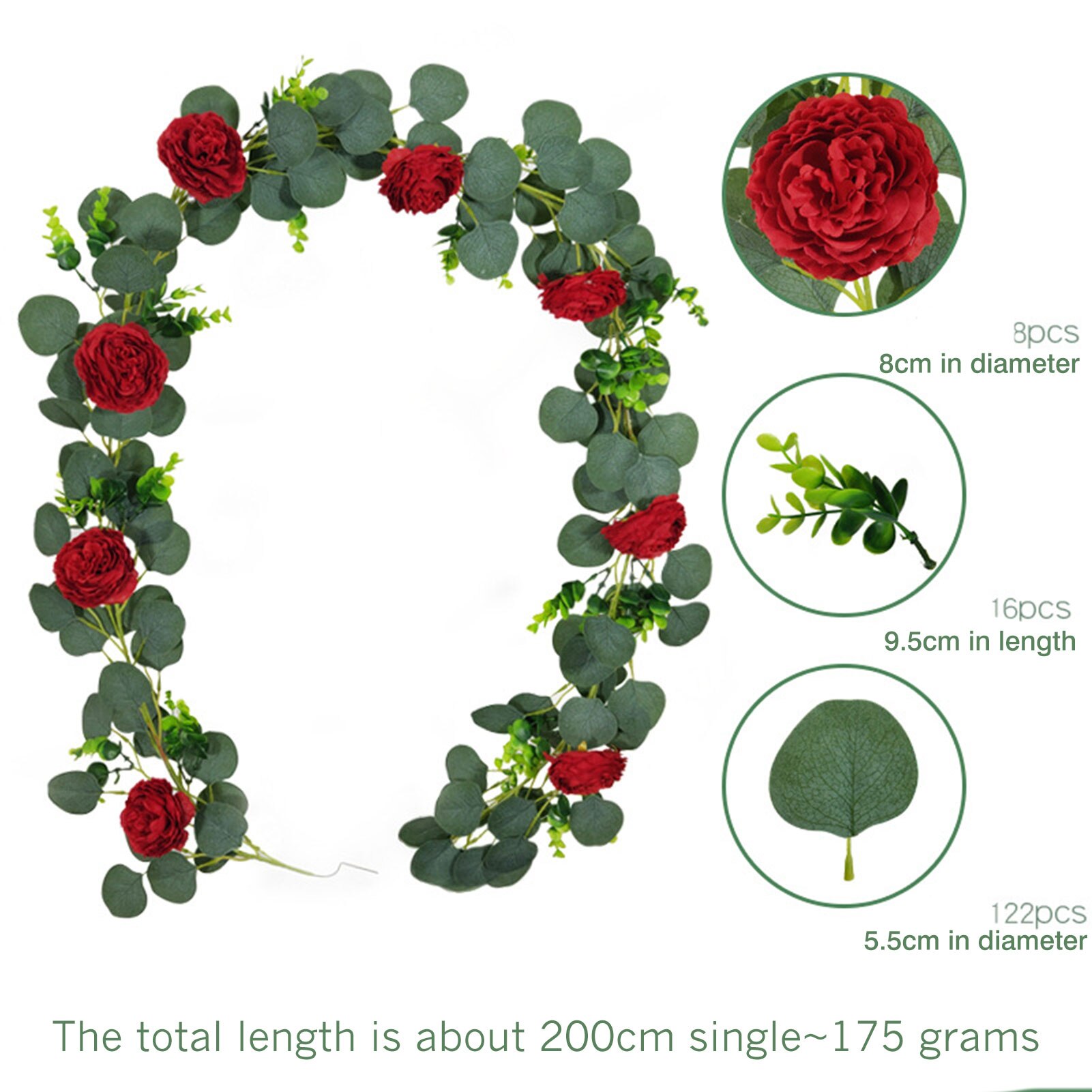 Garden Decoration Flower Vine Artificial Eucalyptu... – Grandado