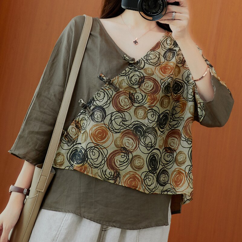 Women Retro Print Traditional Chinese Ethnic Style... – Grandado