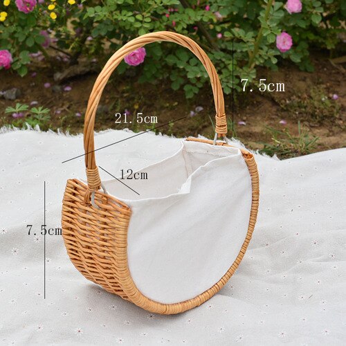 basket wicker hand-held flower basket floral flowe... – Vicedeal