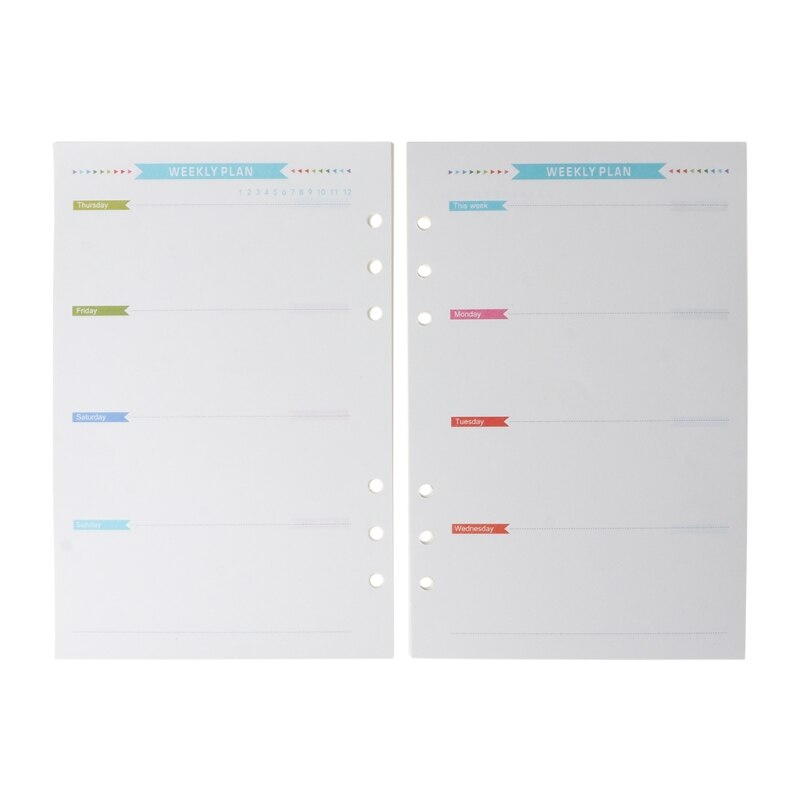 6 Holes Refill Inner Paper Diary Week Month Planne... – Vicedeal