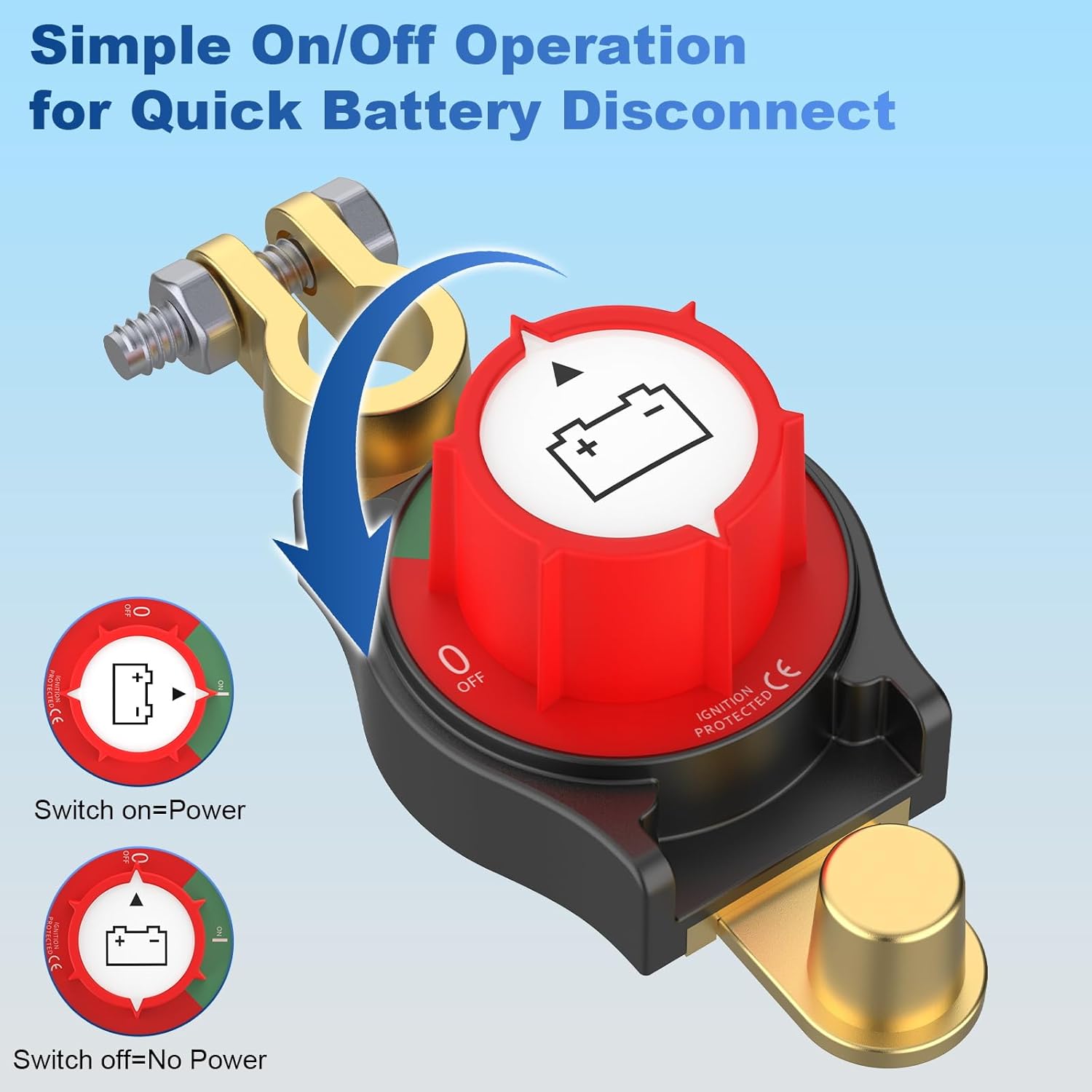 12V-48V Top Post Battery Disconnect Switch 12V/300... – Vicedeal