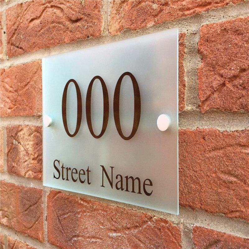 Modern frosted glass effect house number apartment... – Grandado