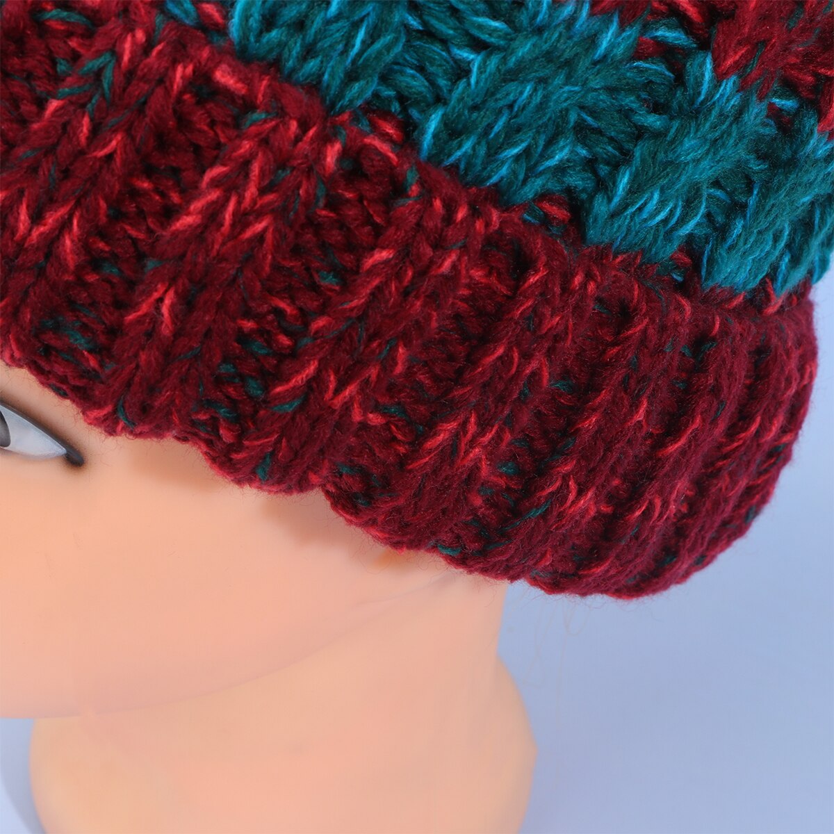 Women Stylish Knitted Hat Wool Yarn Warm Color Mat... – Grandado