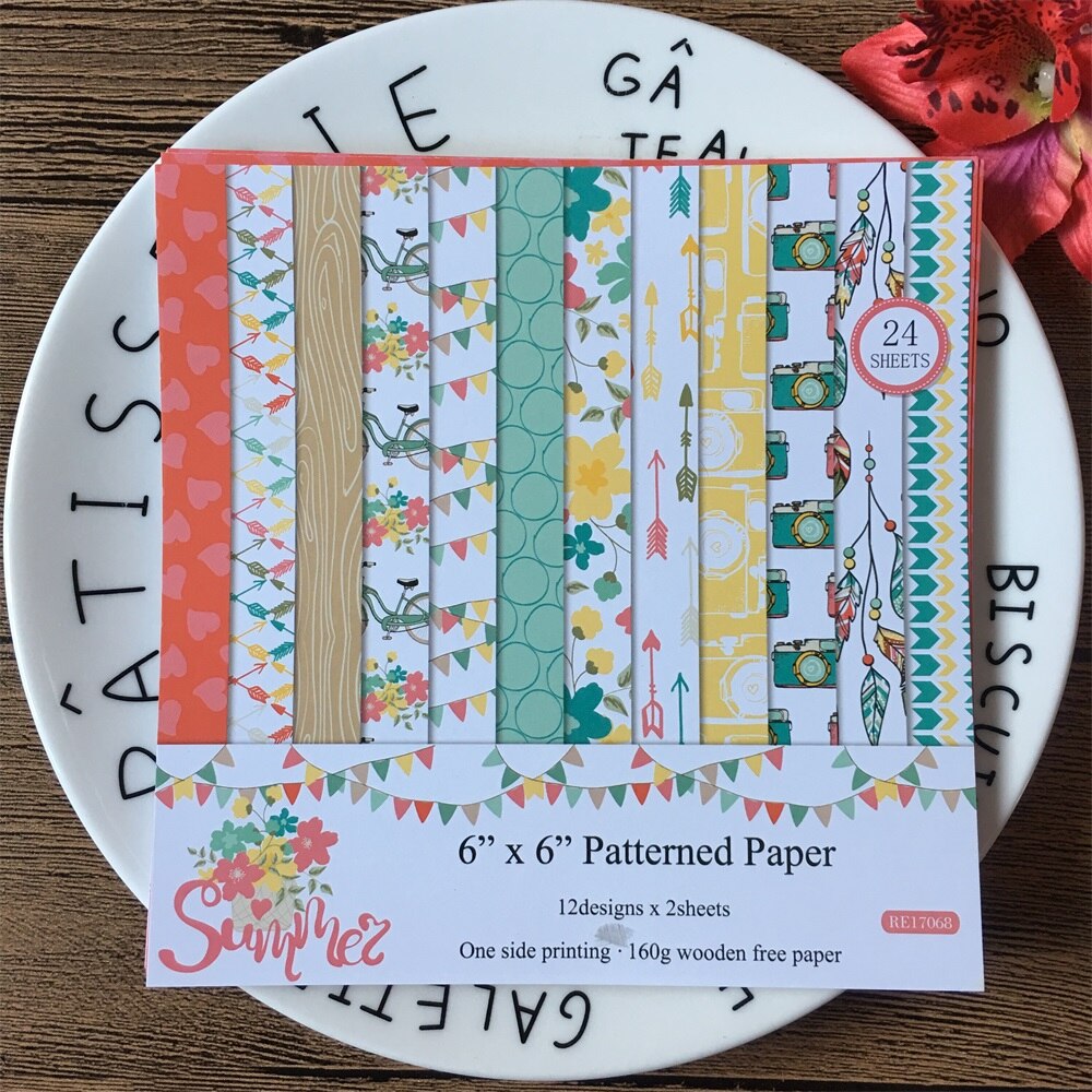 24pcs/Pack 6*6inch Summer Patterned Paper Pack Scr... – Grandado