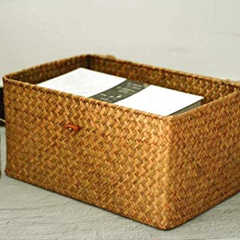Zeegras Opbergmanden Met Deksels Geweven Rechthoek... – Vicedeal