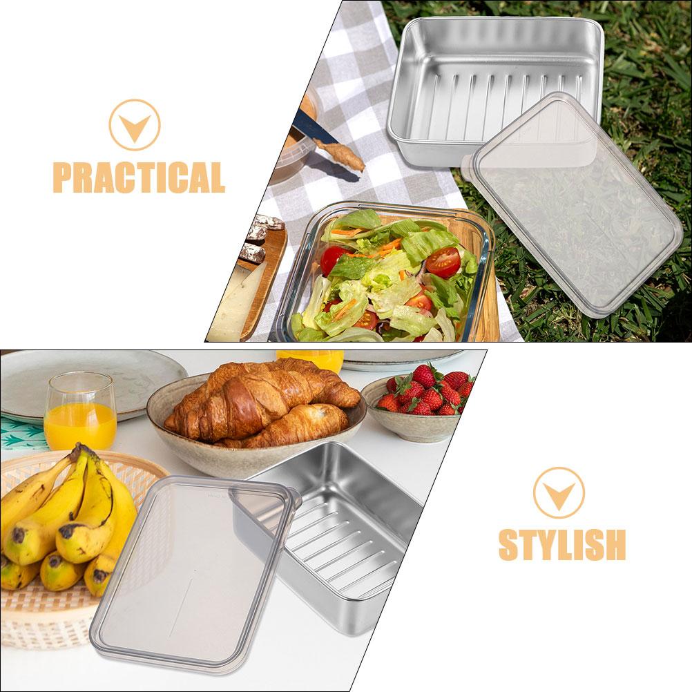 2 Pcs Airtight Slice Ham Storage Box Stainless Sta... – Grandado