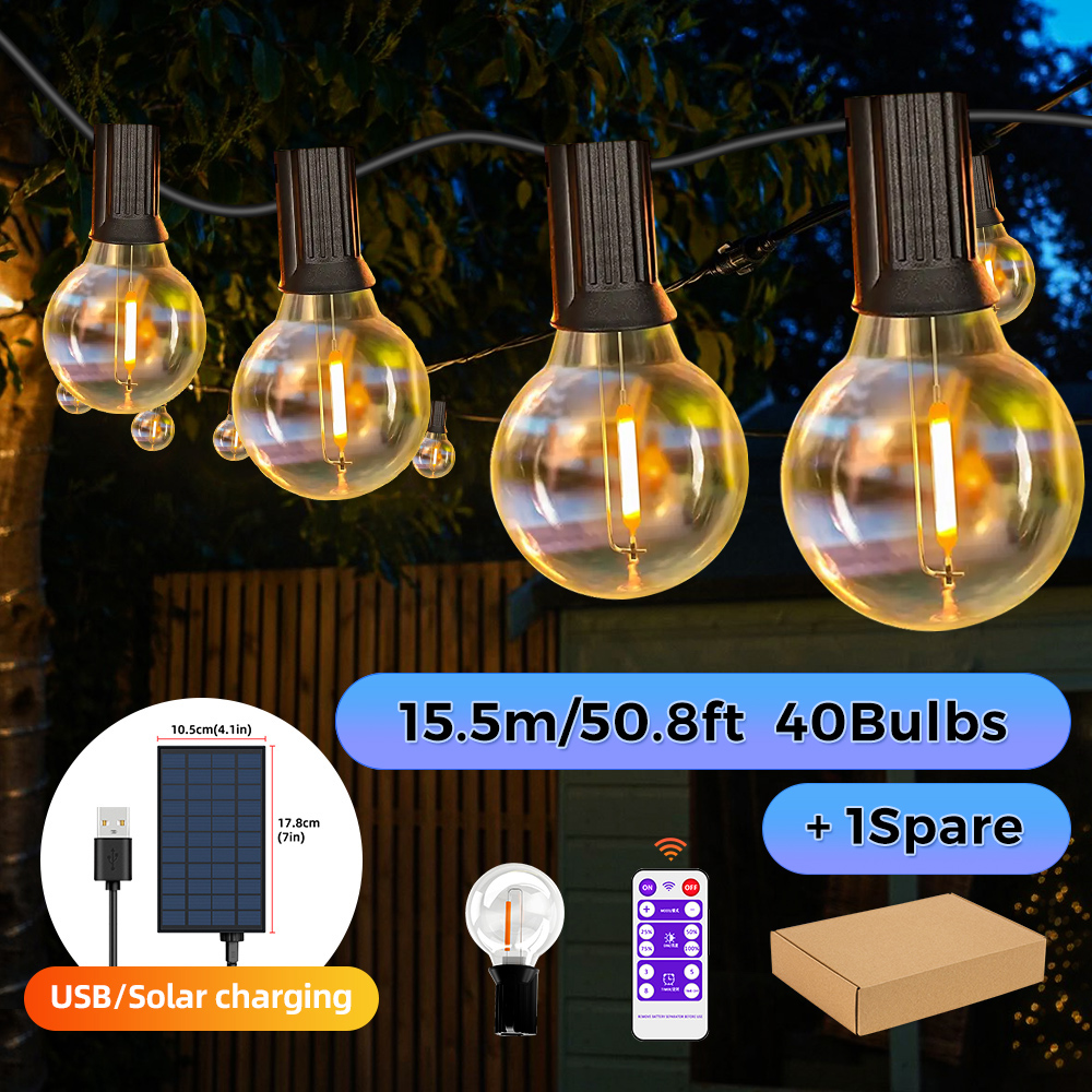 Solar lichtslingers buiten G40 terrasverlichting m... – Grandado