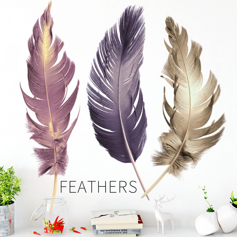 Feather Wall Sticker Living Room Bedroom Warm Room... – Grandado