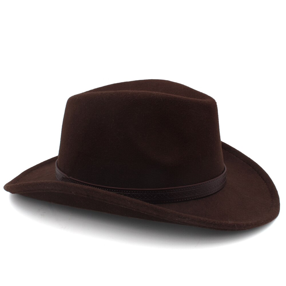 Men Women Wool Blend Western Cowboy Hats Wide Brim... – Grandado