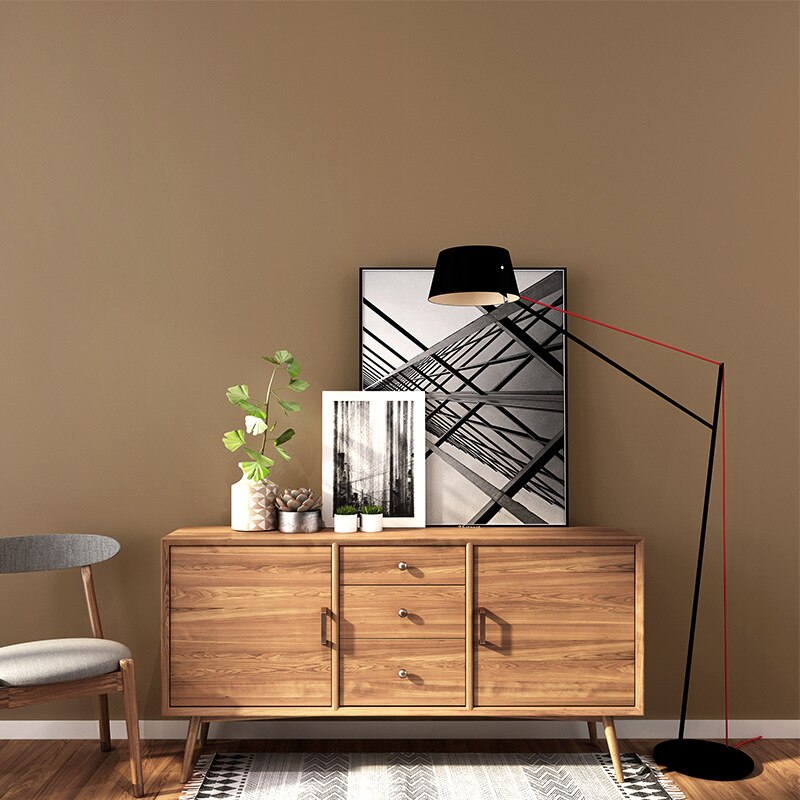 Brown Brown Dark Coffee Color Wallpaper Living Roo... – Grandado