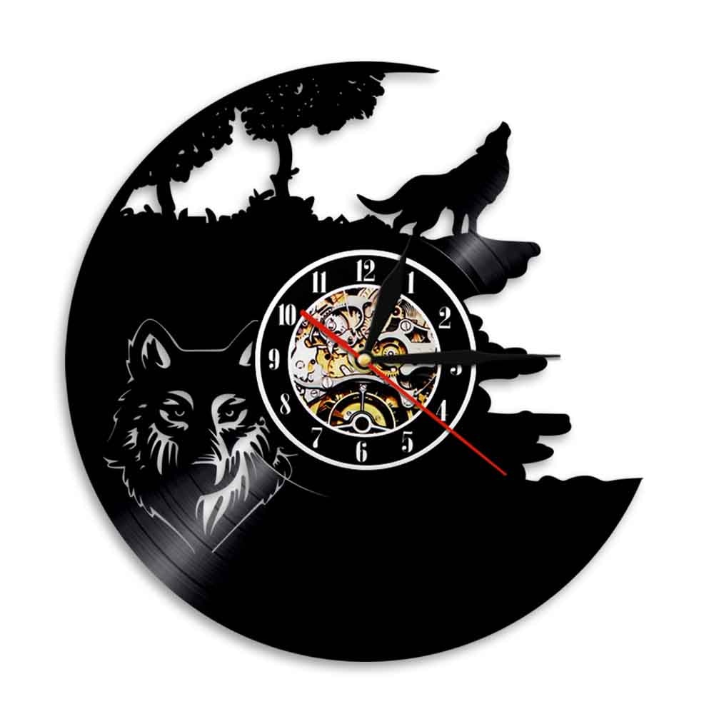 Wolf Vinyl Record Wall Clock Classic Home Decor An... – Grandado