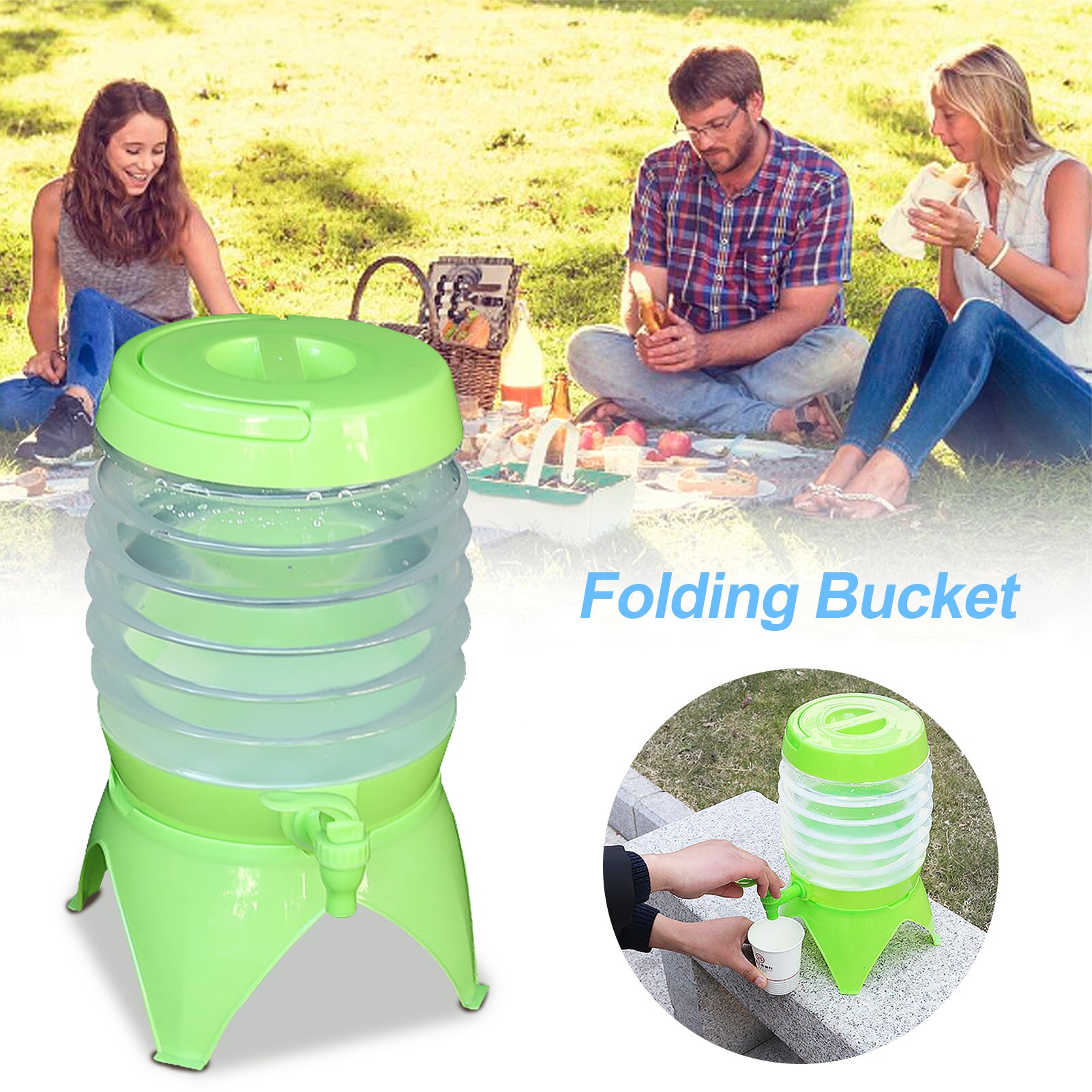 3.5L Car Water Bucket Portable Outdoor Folding Buc... – Grandado