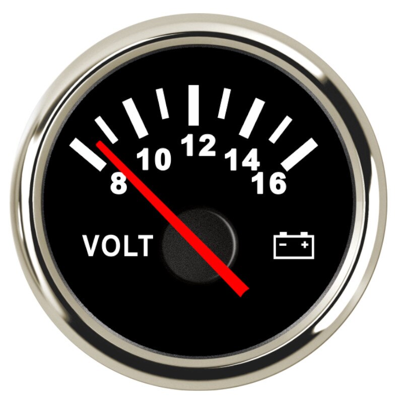 52 Mm Marine Voltmeter Volt Meter Gauge 8-16 Volt ... – Grandado