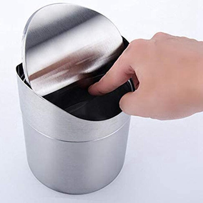 Mini Trash Can for Desk with Lid Desktop Trash Can... – Grandado
