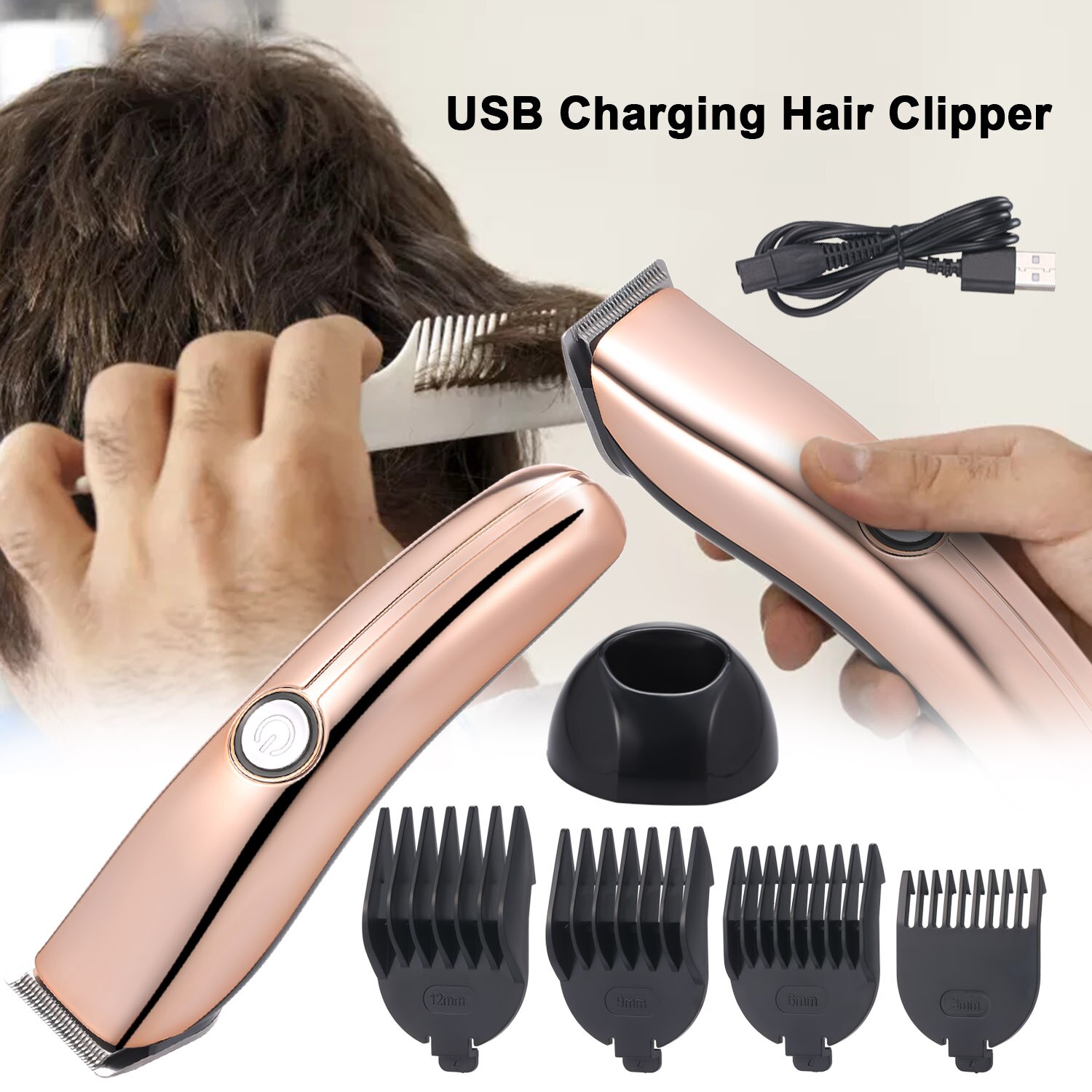 USB Charging Hair Clipper Kit Trimmer Beard Trimer... – Grandado