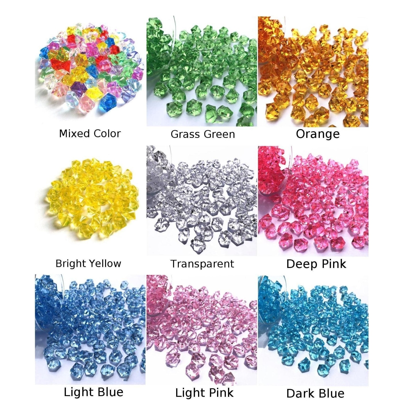 Table Scatter Gem Vase Pebbles Crystals Acrylic St... – Vicedeal