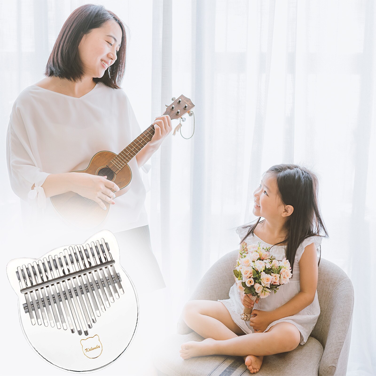 17 Keys Kalimba Transparent Crystal Thumb Finger P... – Grandado