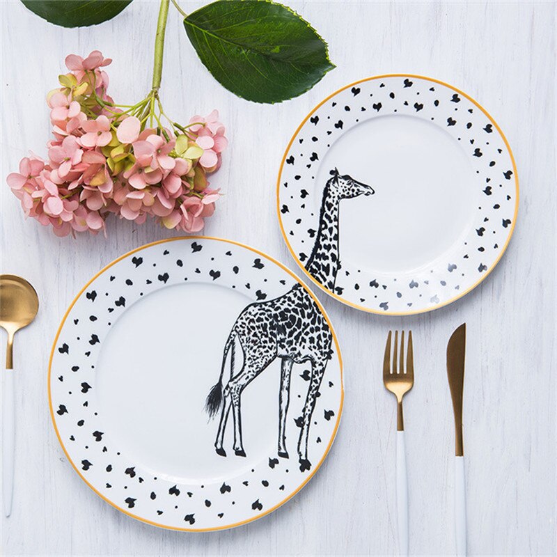 2Pcs Animal Combined Ceramic Dinner Plates Nordic ... – Vicedeal