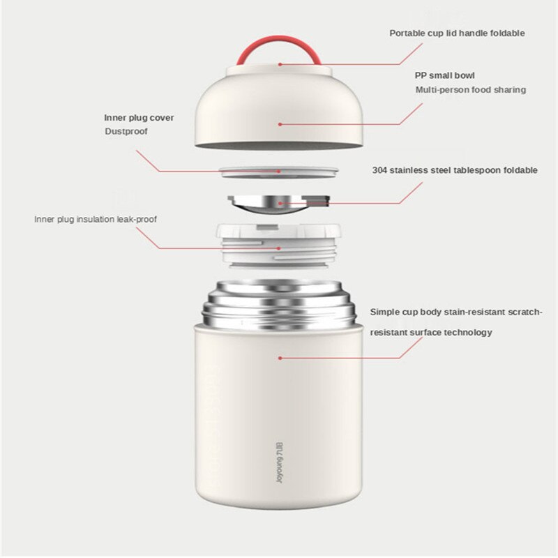 800ml Insulated Cup Vacuum Flasks Thermoses Lunch ... – Grandado