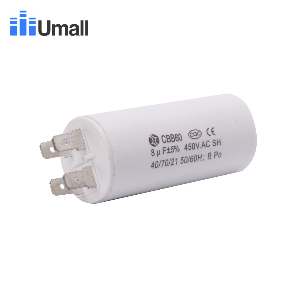CBB60 8UF 450V AC running capacitor 4 pins motor s... – Grandado