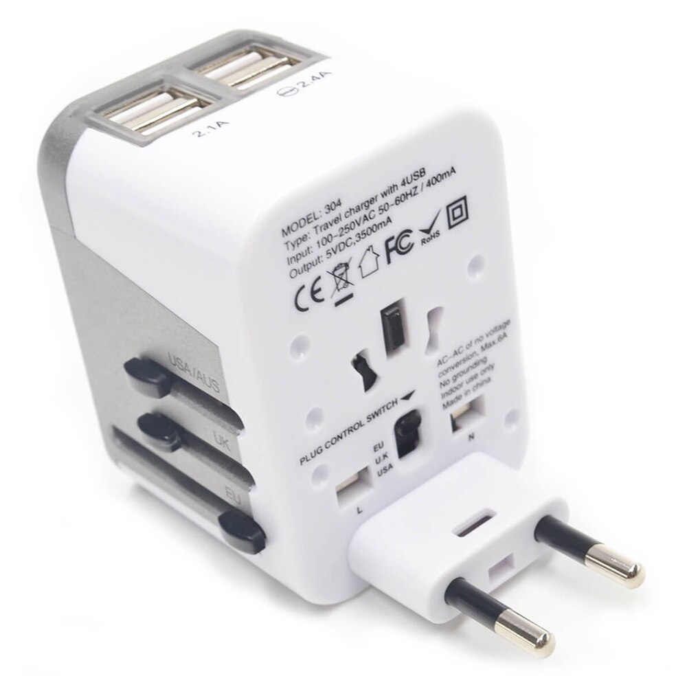 Power Plug Adapter International Travel 4 Usb-poor... – Vicedeal